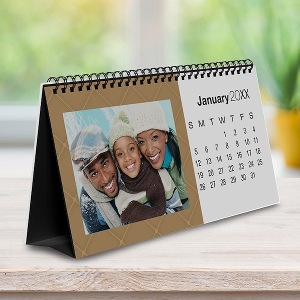 8x4 Photo Desk Calendar with spiral top and stand | Meijer Photo